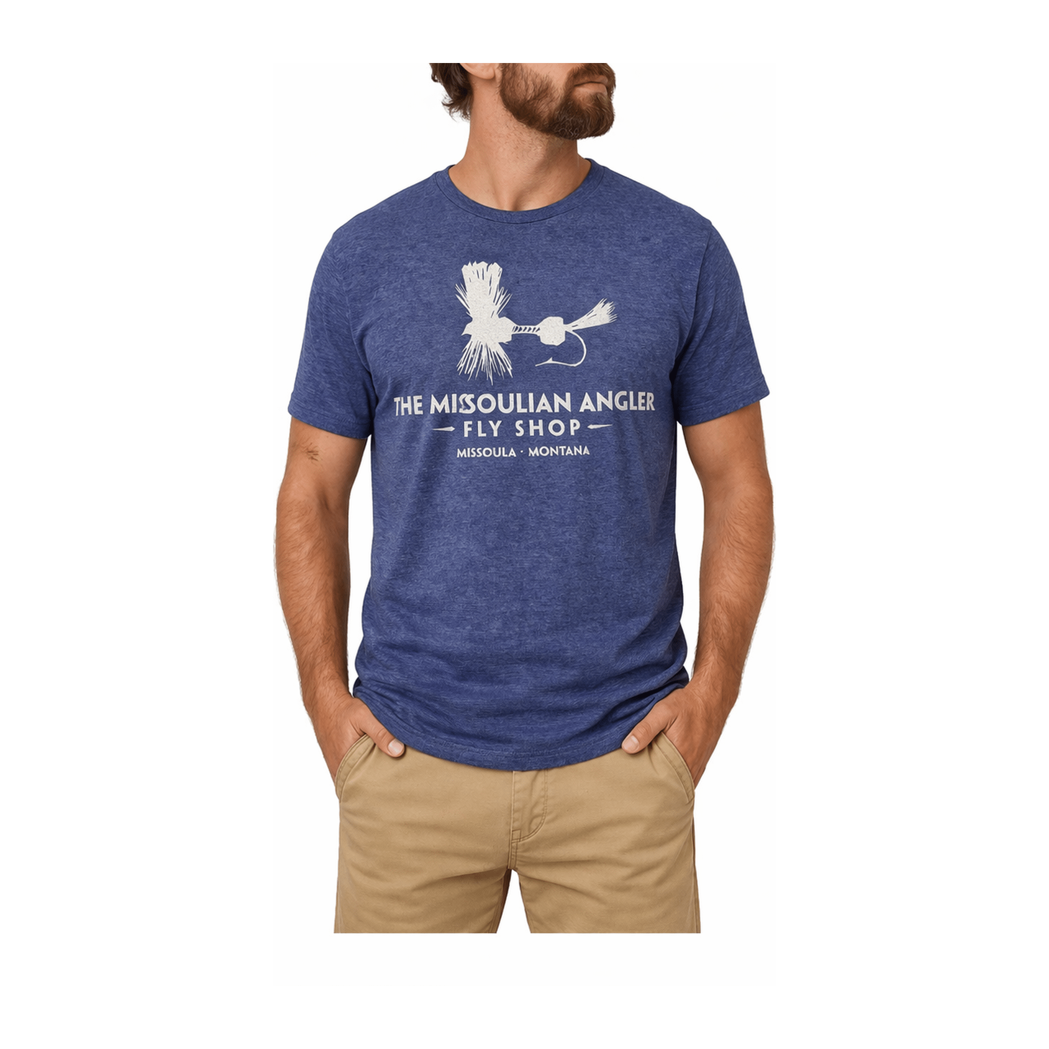 Missoulian Angler Logo Blue Fly Fishing T-Shirt